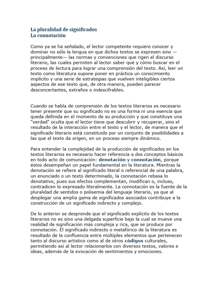 La Pluralidad de Significados | PDF