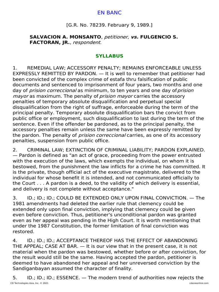 Monsanto v. Factoran, JR | PDF