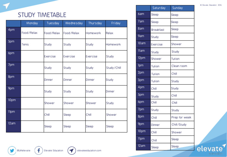 Study Timetable | PDF