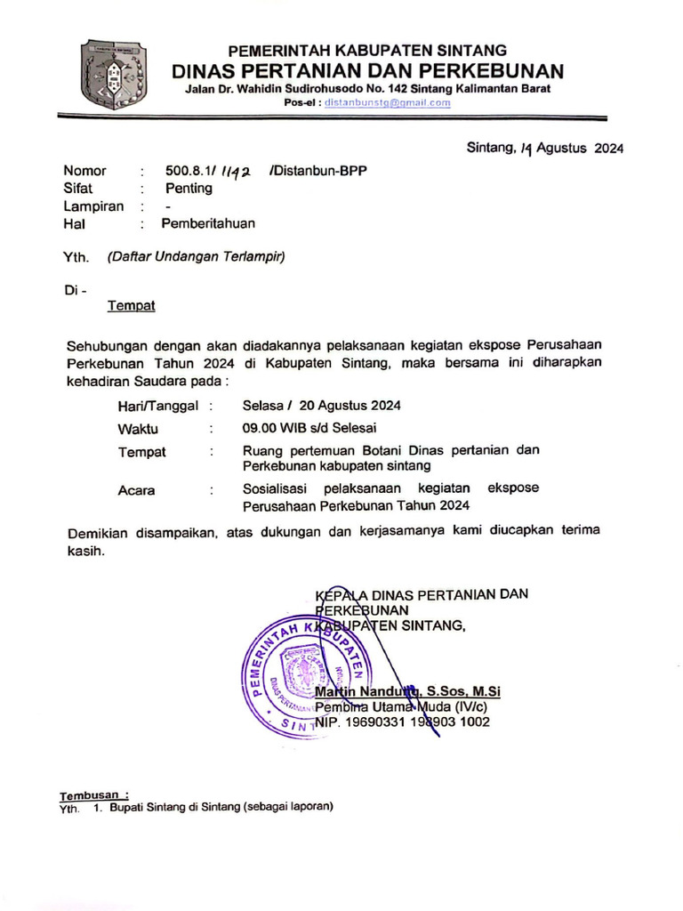 Undangan Sosialisasi Ekspose | PDF