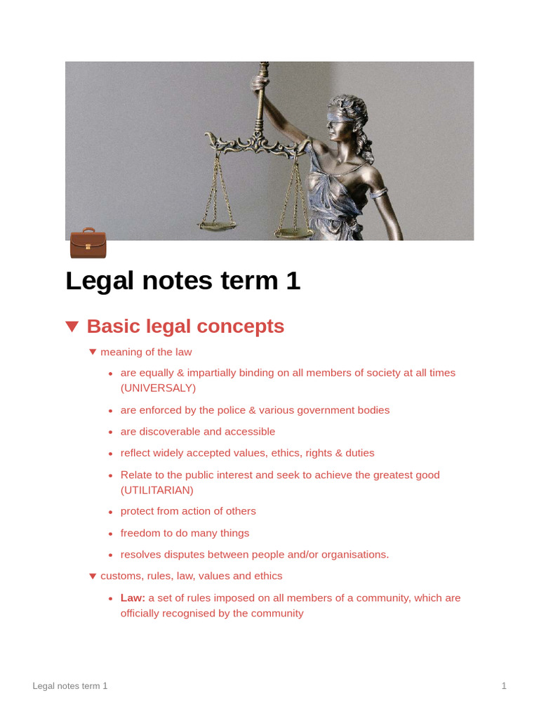 Legal Notes Term 1 6278c065c8cb0 | PDF