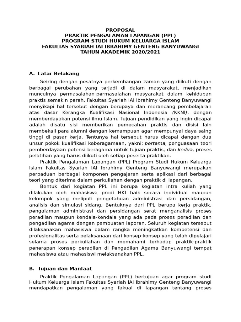 Proposal PPL 2020 | PDF