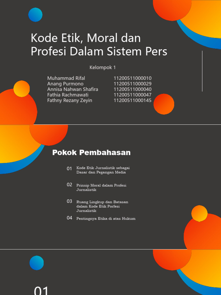 Kelompok 1 - PPT Kode Etik, Moral Dan Profesi Dalam Sistem Pers | PDF