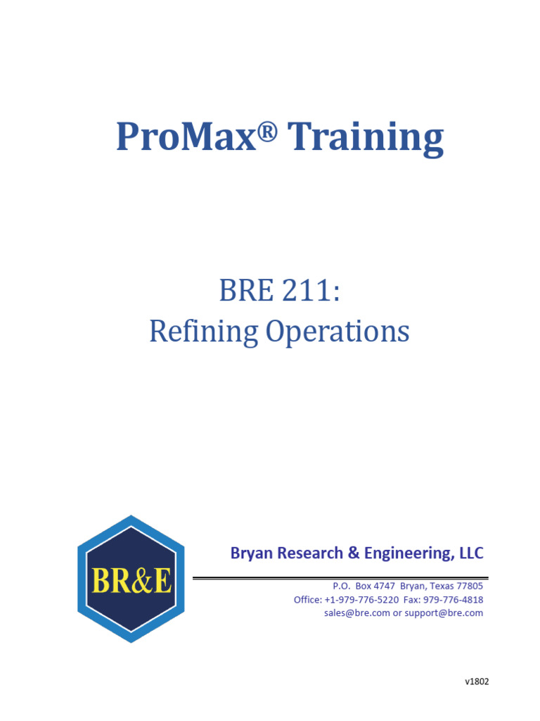 BRE 211 Refinery Operations Manual | PDF