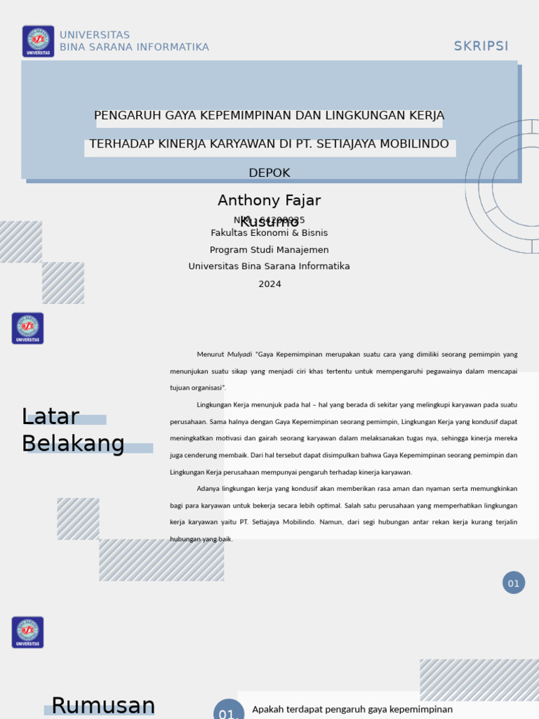 Ppt Skripsi Anthony Fajar Kusumo 64200925 | PDF