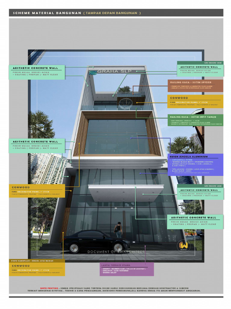 Scheme Material Fasade Bangunan Office | PDF