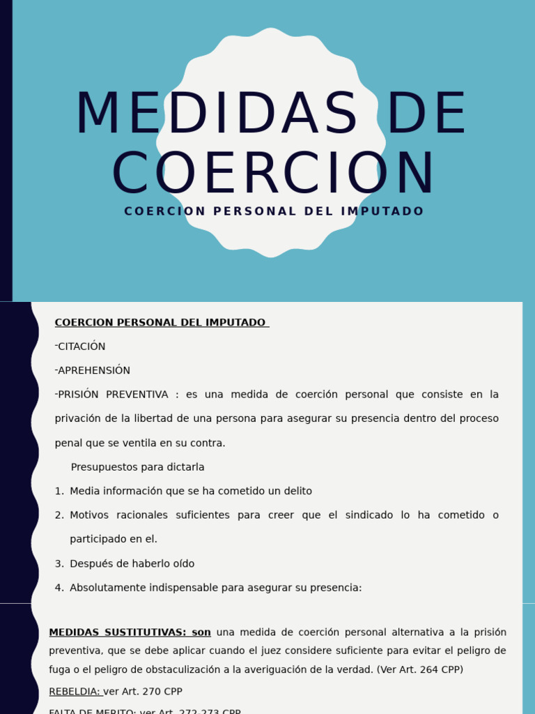 Tema 5 - MEDIDAS DE COERCION | PDF