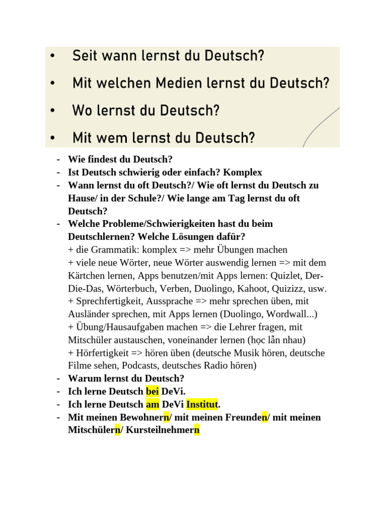 Wie Findest Du Deutsch | PDF