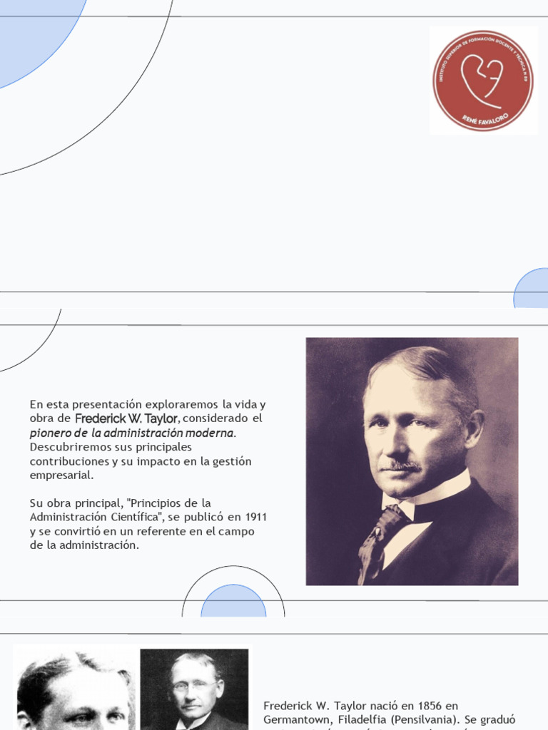 Slidesgo Frederick W Taylor Pionero de La Administracion Moderna ...