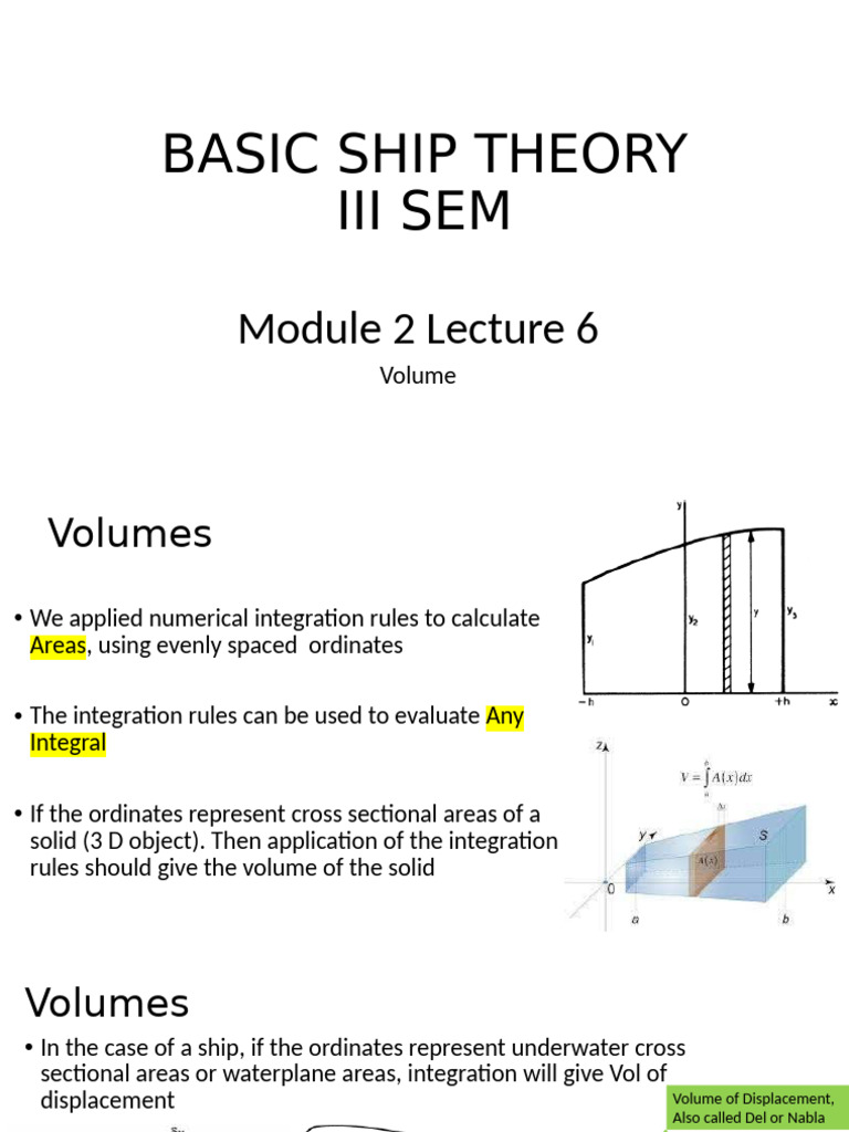 BST SEMIII 2024 Module 2 Lecture 6 PPT - Volume | PDF | Integral | Volume