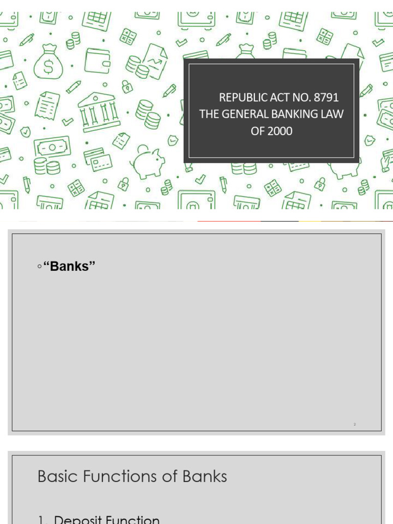 Banking Law Notes 2024 | PDF