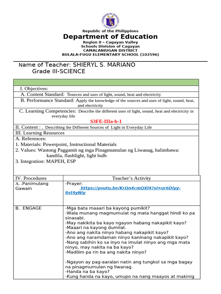 3RD Cot DLP Science 3 2023-2024 | PDF