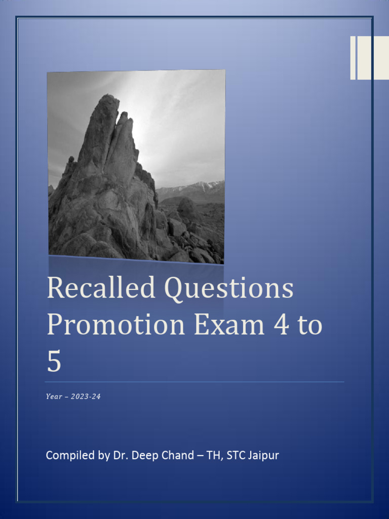 Recalled Question of Promotion Exam Scale 4 To 5 | PDF