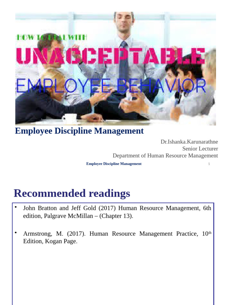 Employee Discipline Management | PDF | Disciplines | Communication