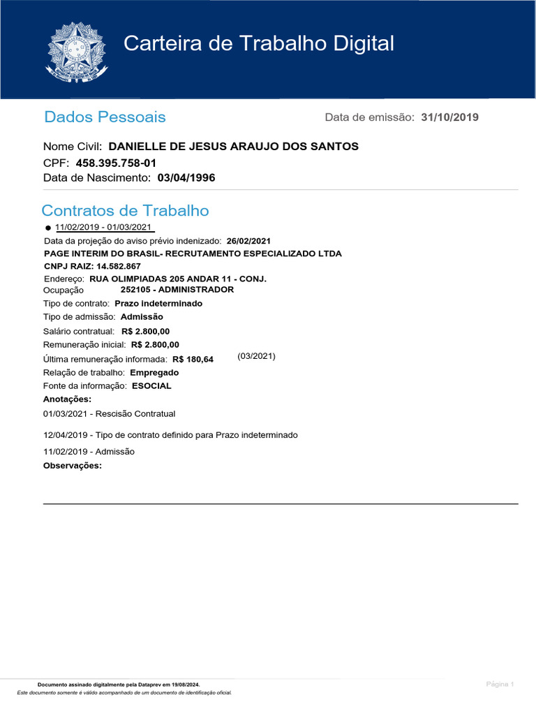 Carteira de Trabalho Digital do cidadão | PDF