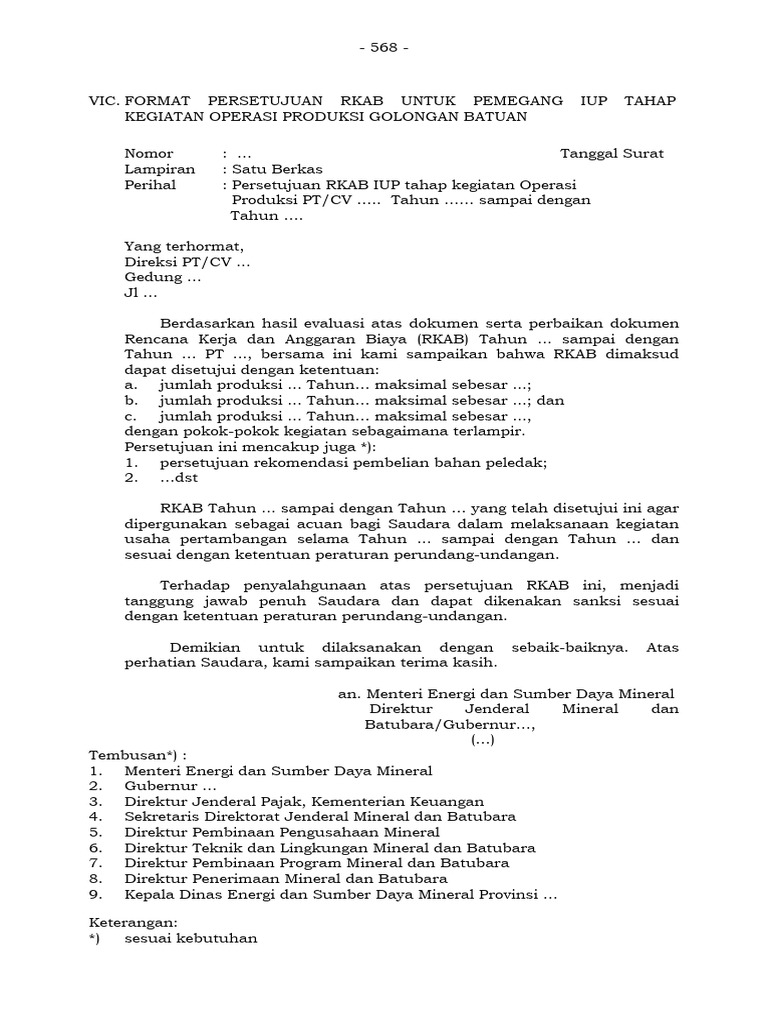 Lamp. Vi.c. Kepmen Esdm 373.K - MB.01 - Mem.b - 2023 Format Persetujuan ...