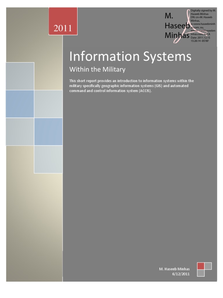 Military Information Systems Overview | PDF | Geographic Information ...