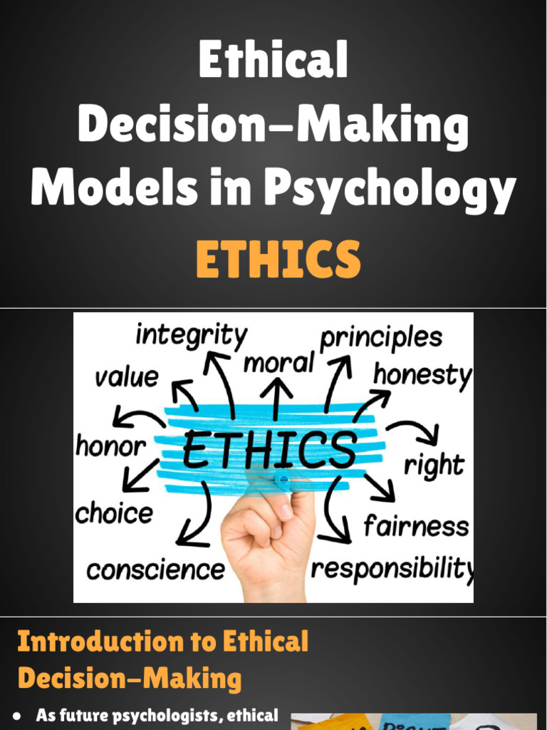 Ethical Decision Making Models in Psychology | PDF