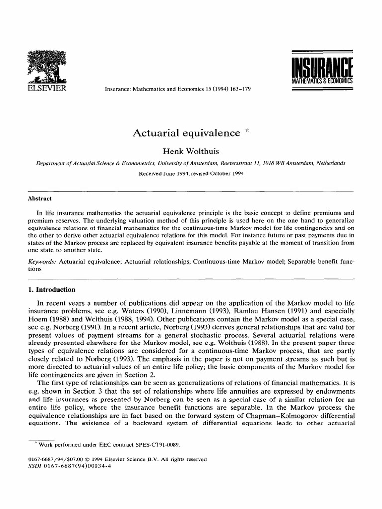 Actuarial Equivalence | PDF