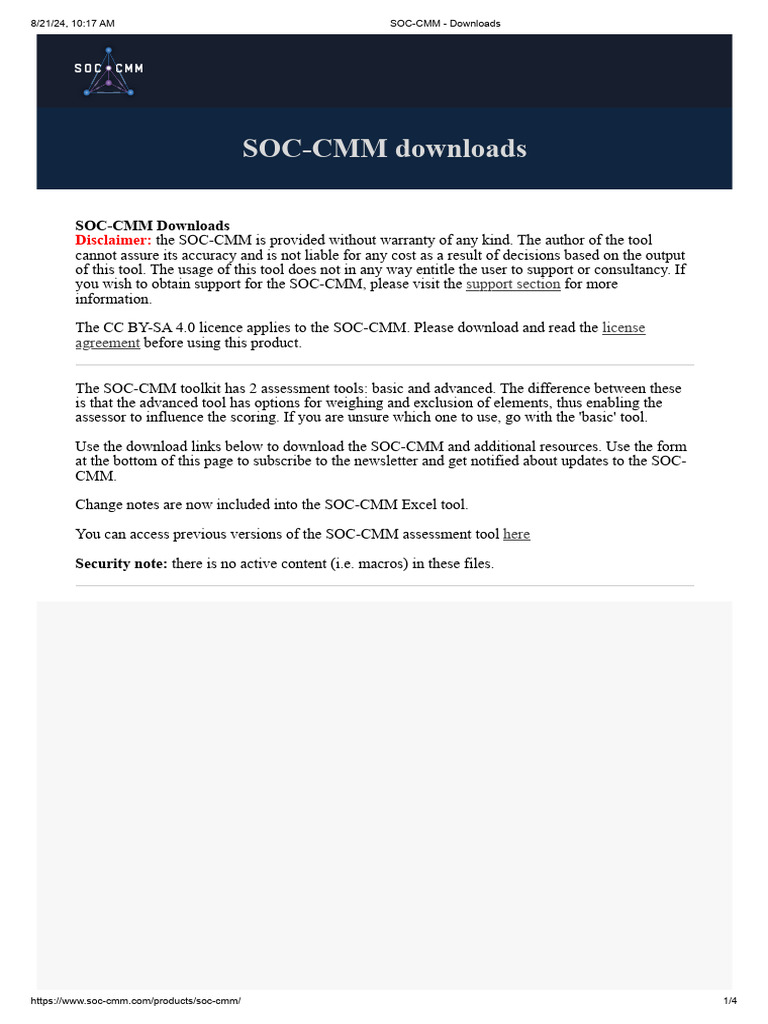 SOC-CMM Cyber Security | PDF