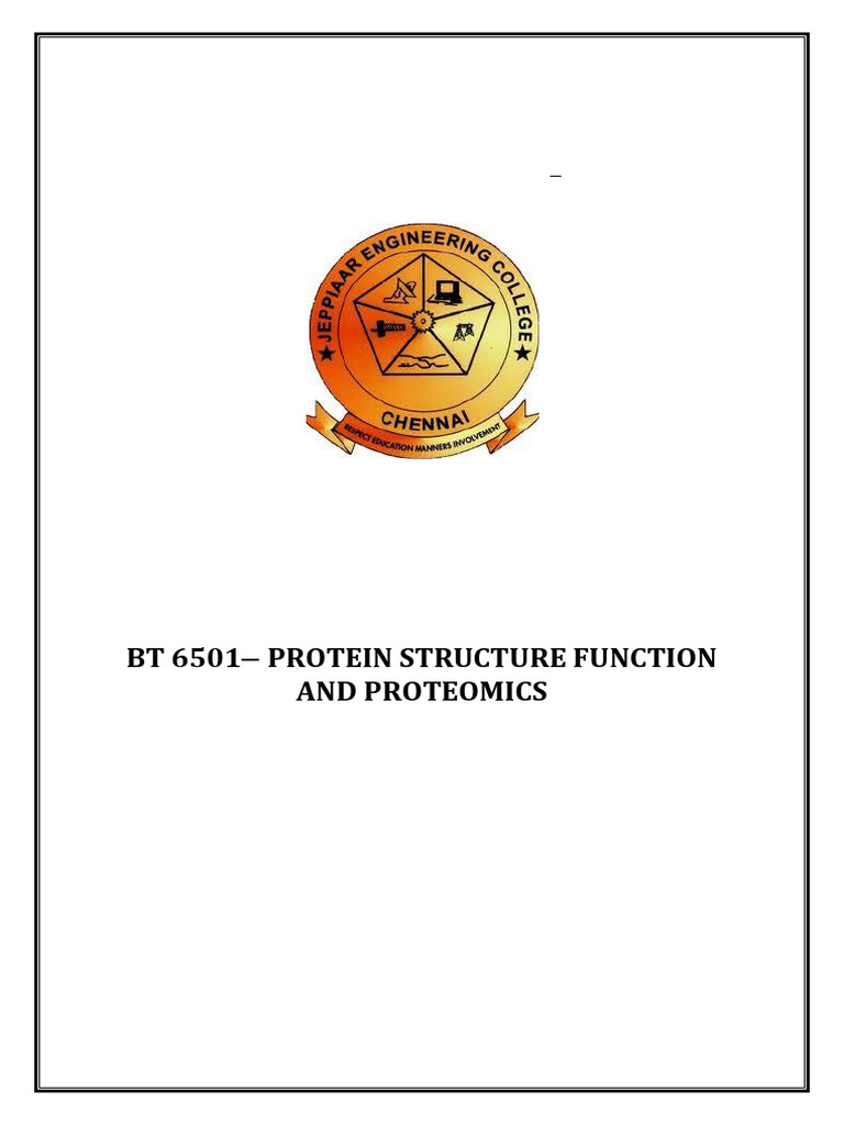 Sem 5 BT6501 Protein Structure Function Question Bank | PDF Sem 5 BT6501 Protein Structure Function Question Bank | PDF