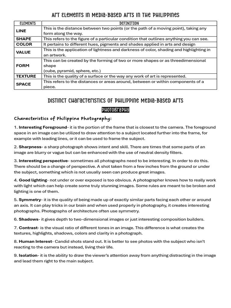 Phil Media Based Arts Notes Final | PDF