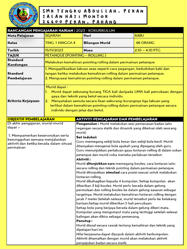 RPH Koku Kbat-Petanque | PDF