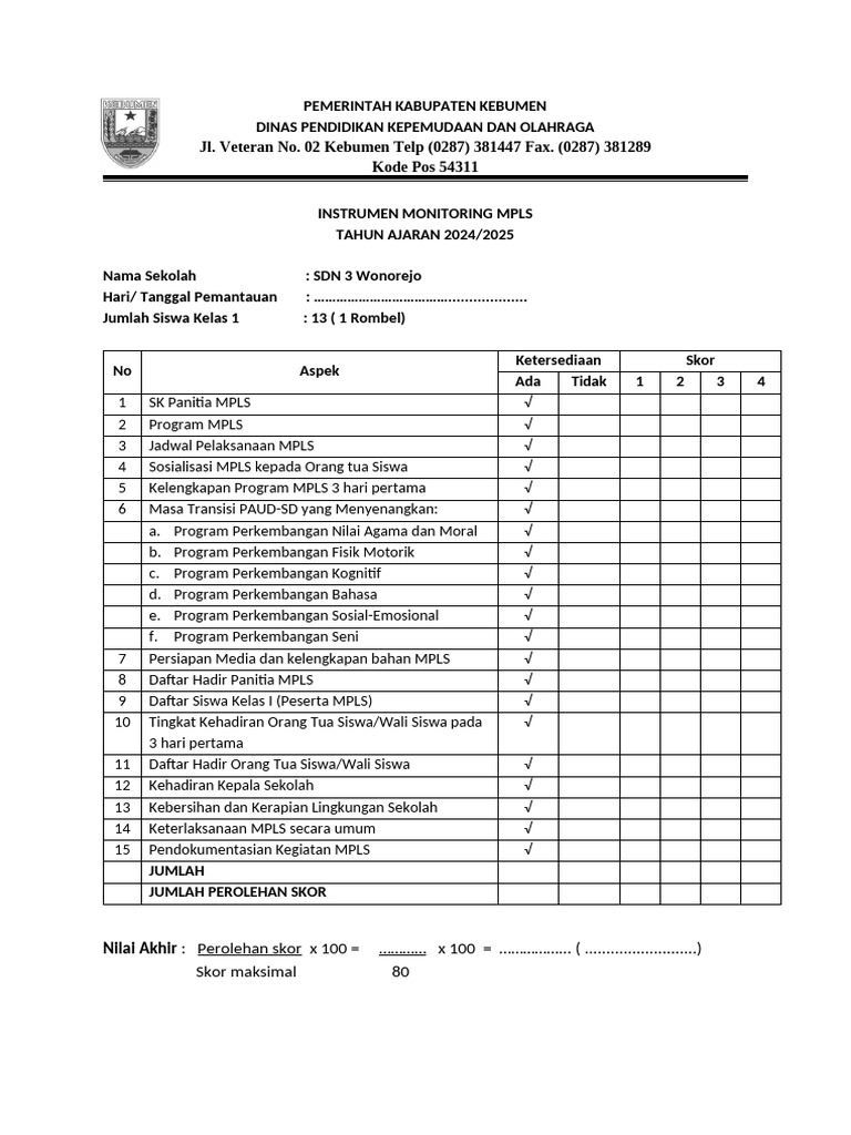 Instrumen Monitoring MPLS | PDF