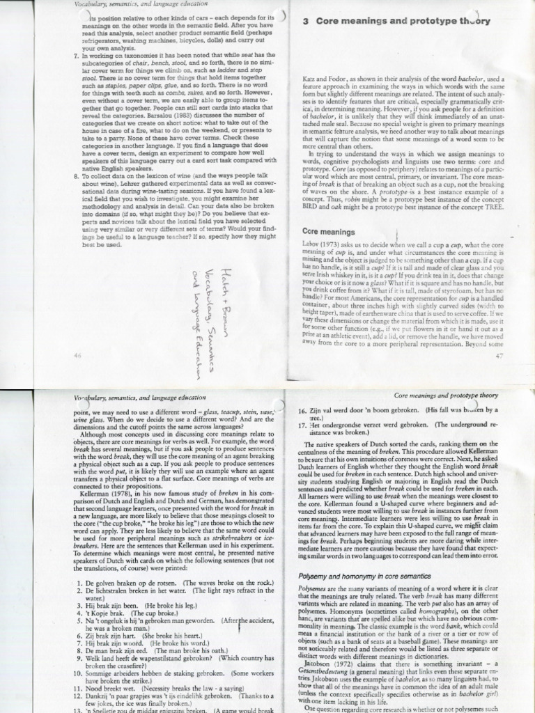 Core Meaning and Prototype Theory | PDF