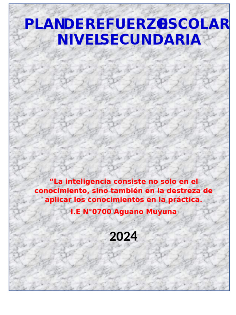 IMPLEMENTACION DEL REFUERZO ESCOLAR-ETAPA II COMPLETO Y TERMINADO | PDF