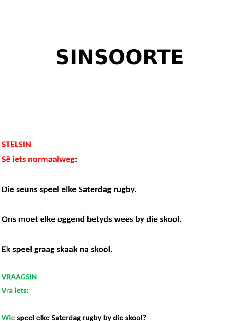 TAALWERK Sinsoorte | PDF