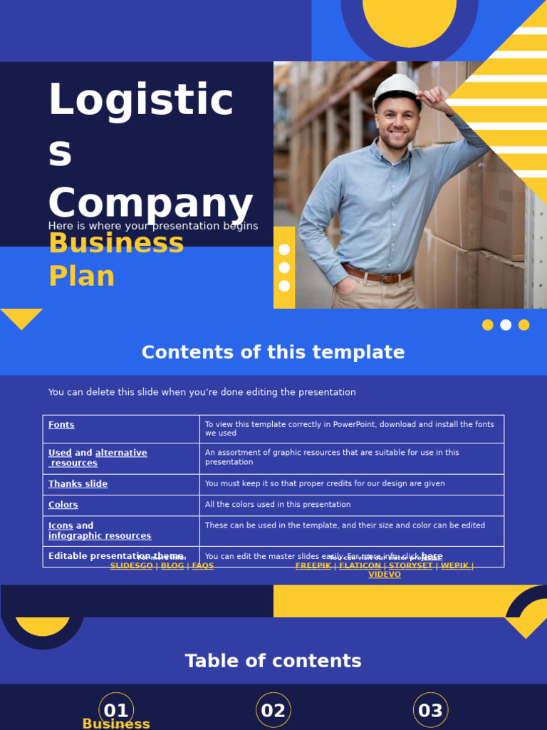 Logistics Company Business Plan by Slidesgo | PDF