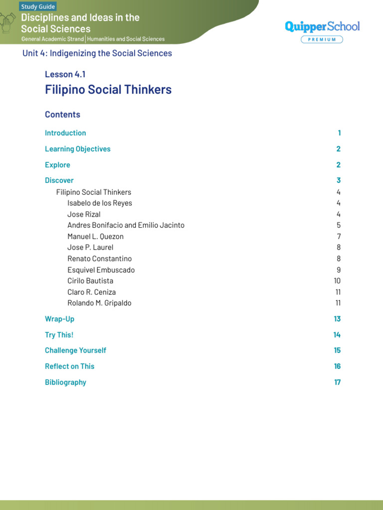 Filipino Social Thinkers | PDF