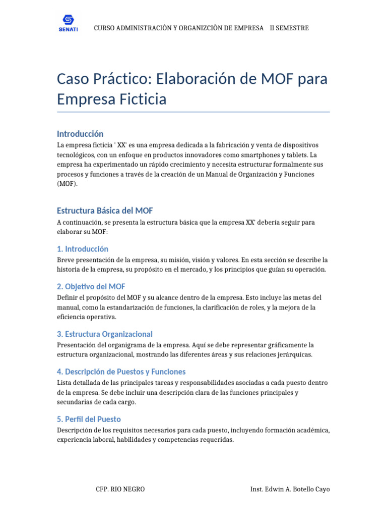 Caso Practico MOF | PDF