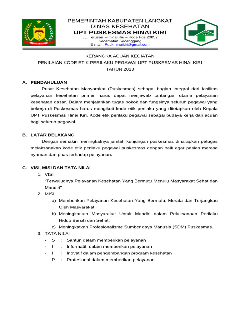 Kerangka Acuan | PDF