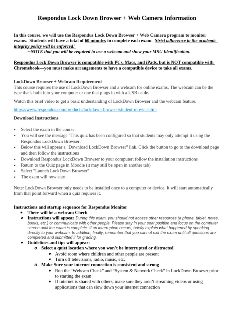 Respondus Info | PDF