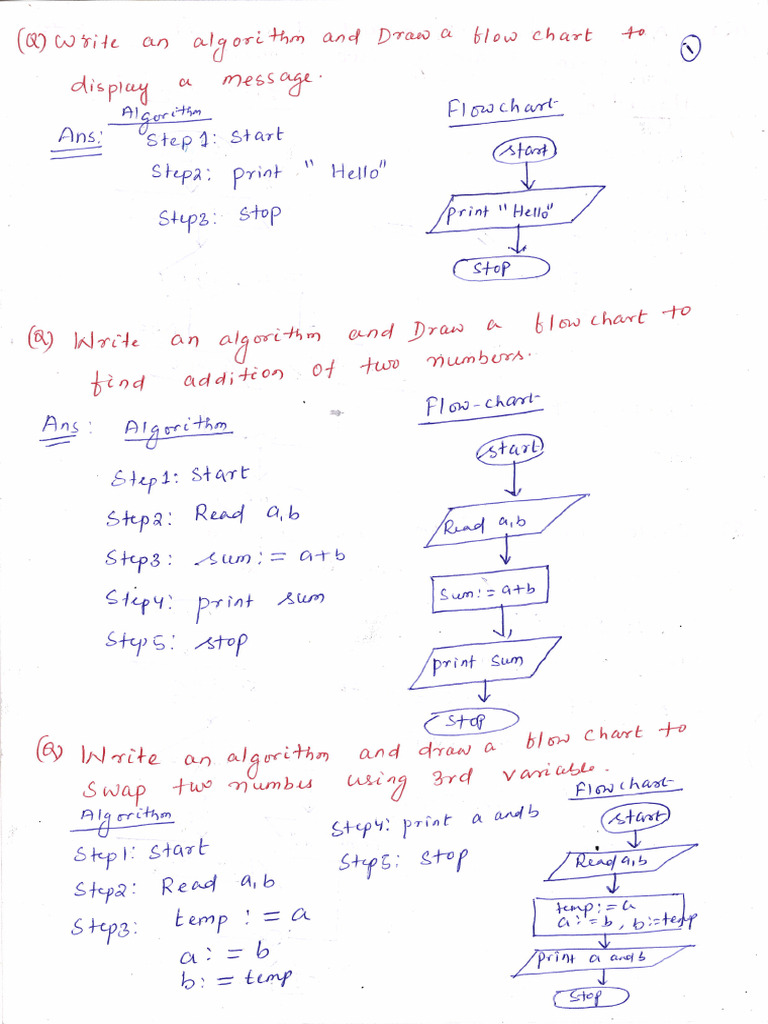 PPS-Algorithm-Flow Chart & Proggraming Questions Solution | PDF