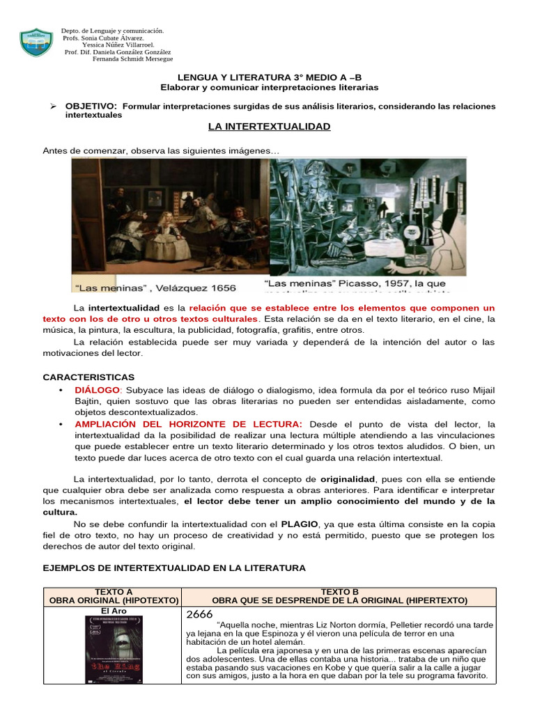 Guia N°3 Intertextualidad | PDF