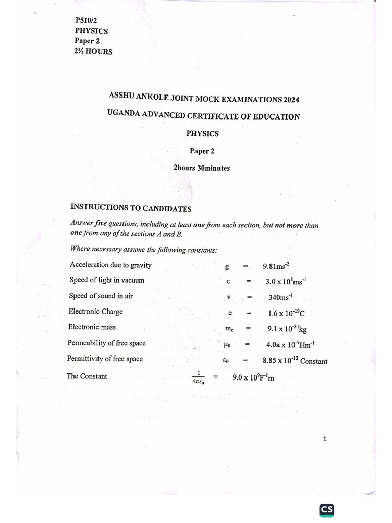 Asshu Ankole Mock Uace P510 P2 | PDF