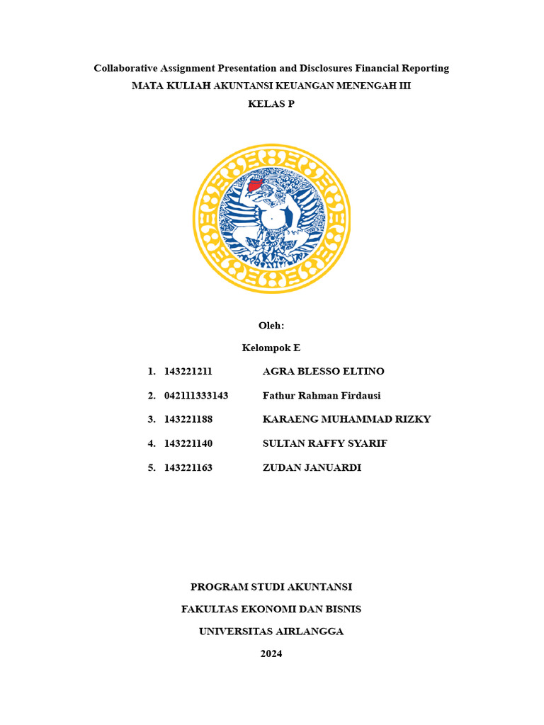 KELOMPOK E - AKM III - Collaborative Assignment Presentation and Disclosures | PDF