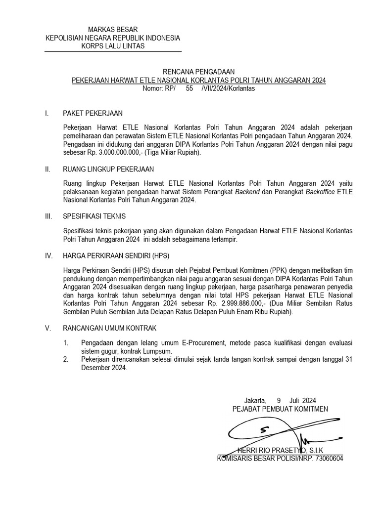 Rencana Pengadaan Etle | PDF