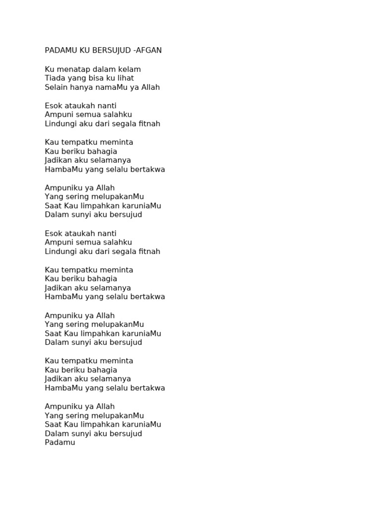 Padamu Ku Bersujud | PDF