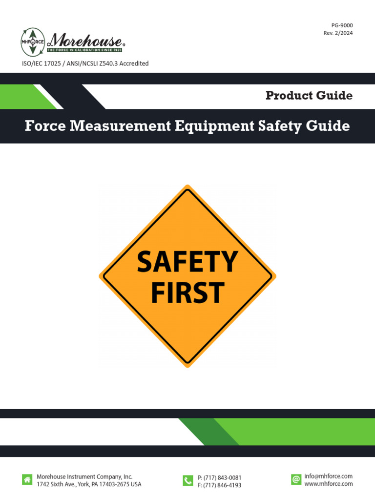 Force Measurement Equipment Safety Guide PG 9000.indd 2 2024 | PDF
