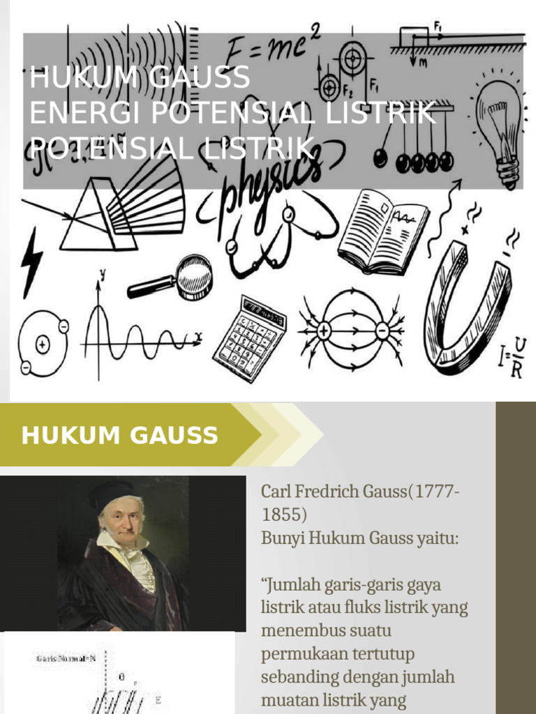 Powerpoint Hukum Gauss and Energi Potens | PDF
