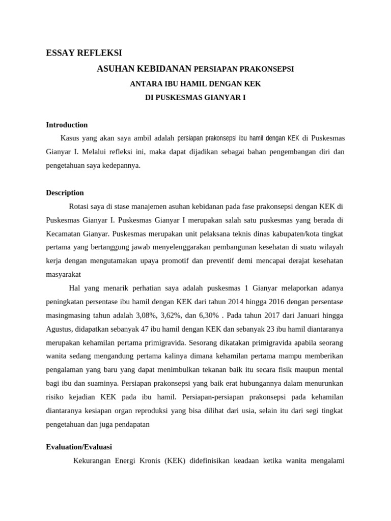 Essay Refleksi 4 | PDF