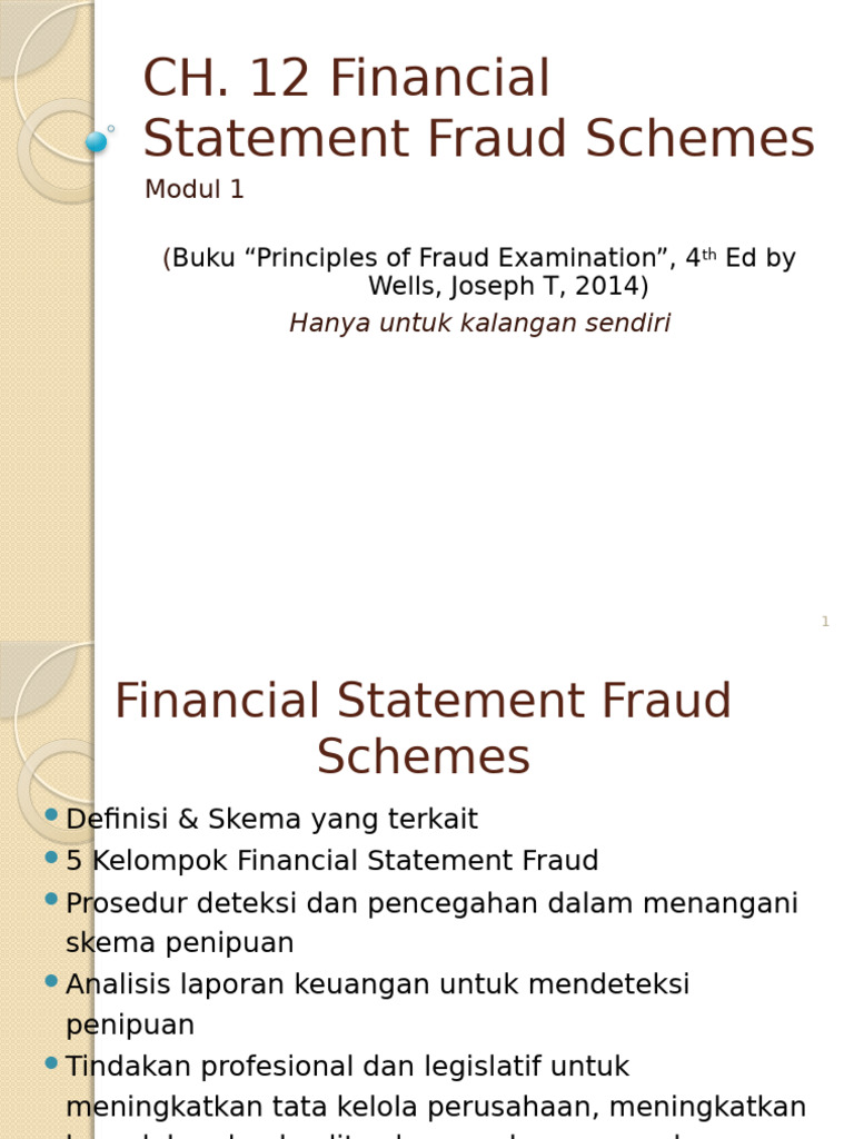 Modul 1 CH 12 Financial Statement Fraud Schemes | PDF