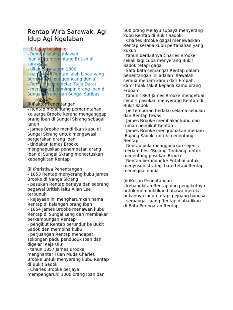 Rentap Wira Sarawak | PDF