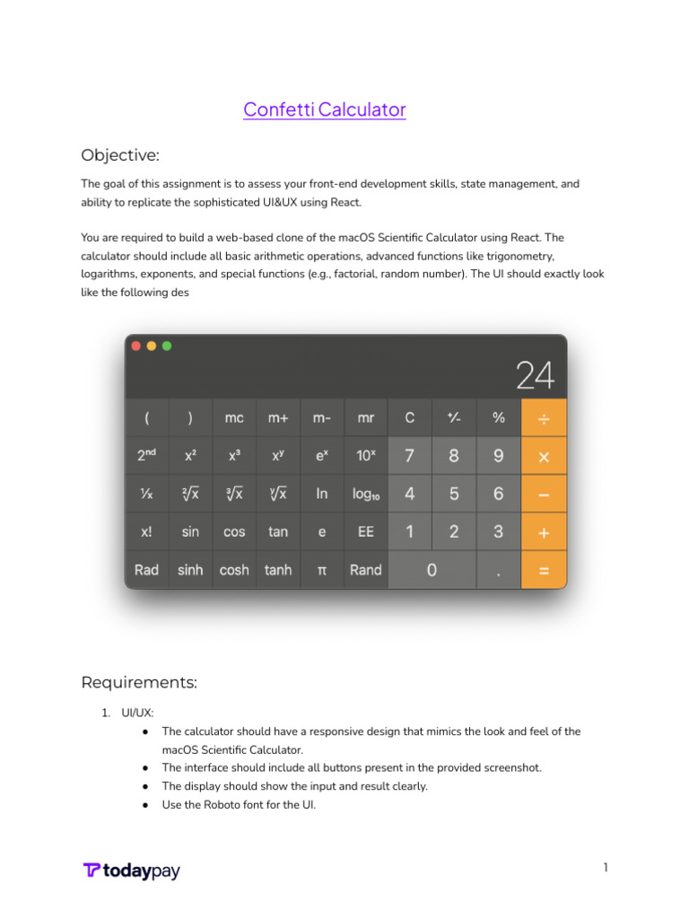 Confetti Calculator | PDF
