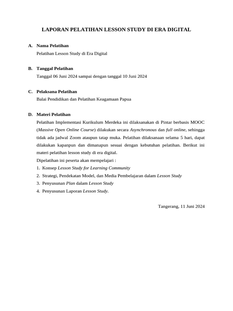 LAPORAN LESSON STUDY Upload | PDF