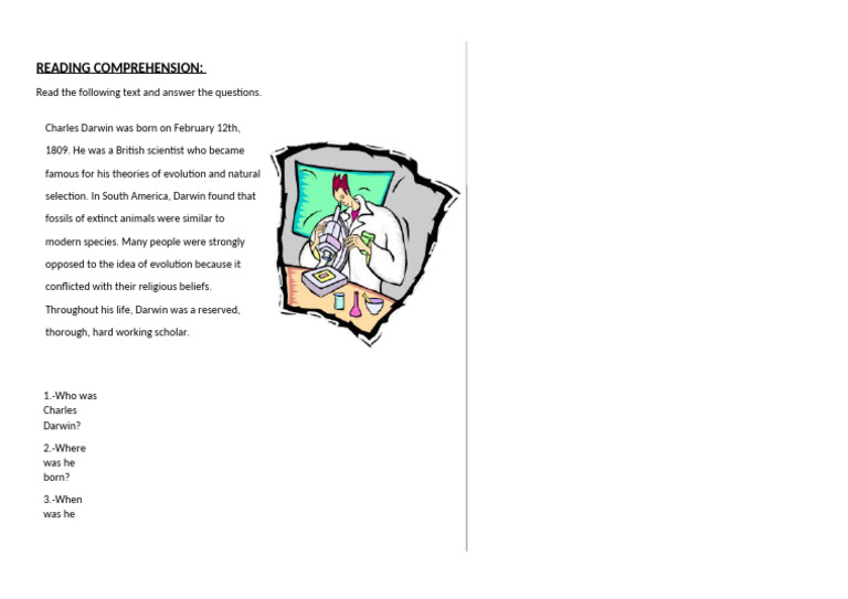 READING COMPREHENSION-was-were | PDF